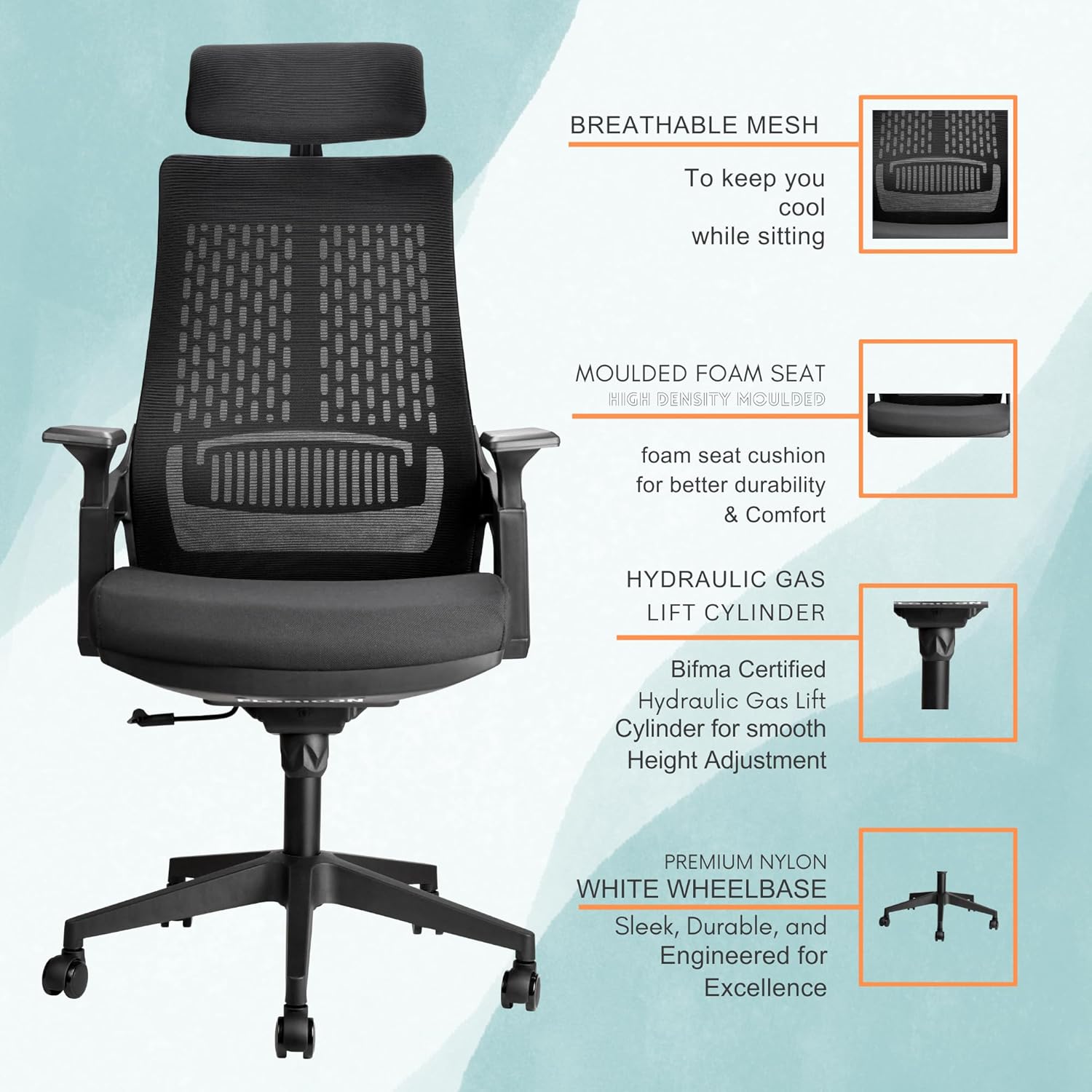 High Back Ergonomic Office Chair – Climax Furniture