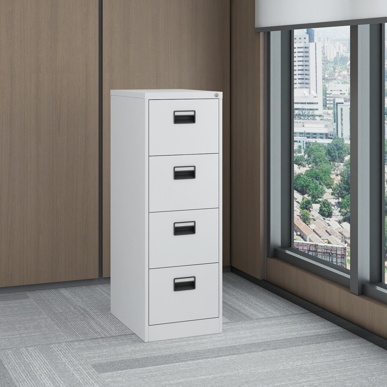Lockable Metallic 4-Drawer Filing Office Cabinet – Climax Furniture