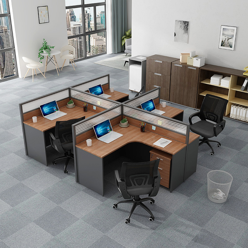 4 Way Modern Curved Office Workstation – Climax Furniture