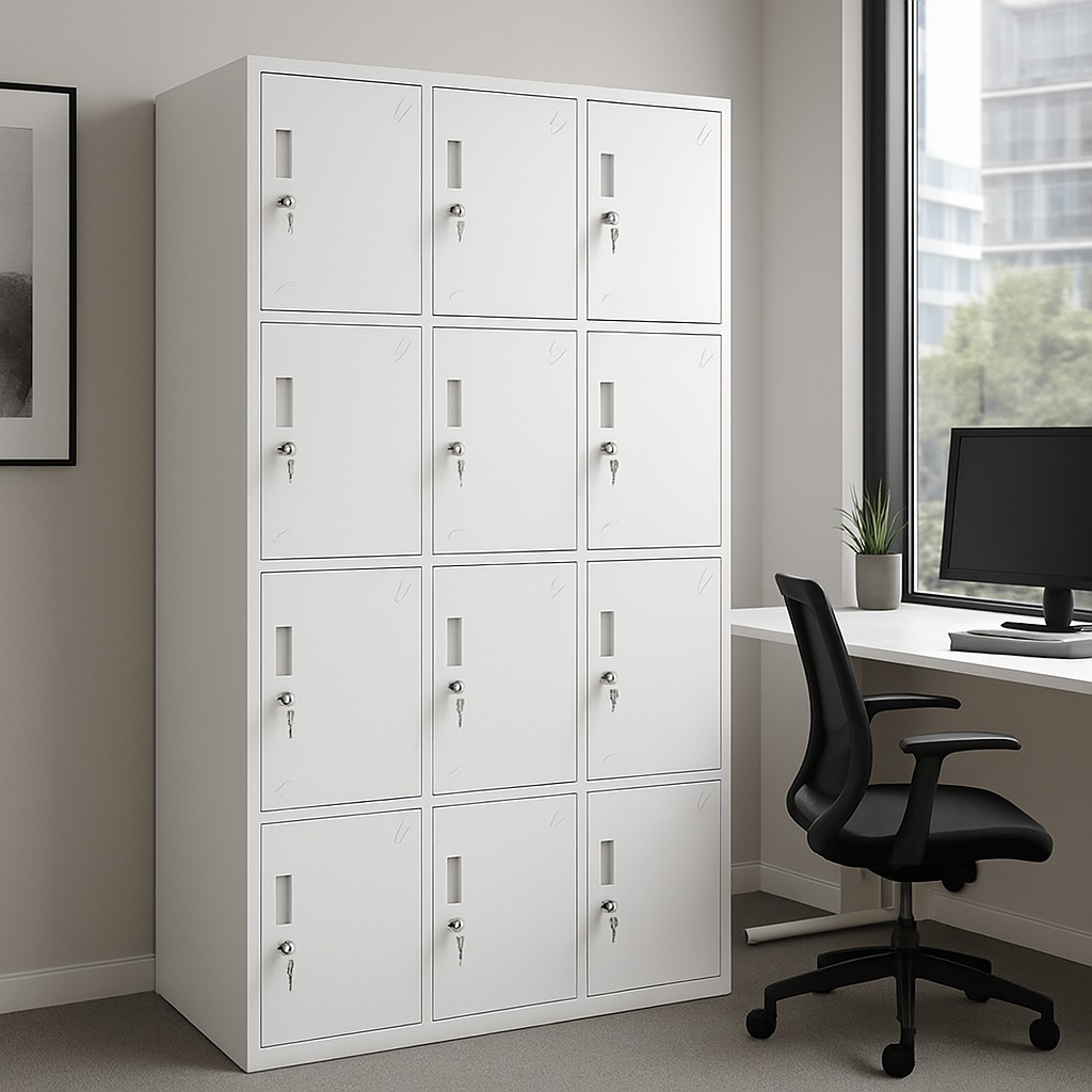 12 Locker Metallic Office Filing Cabinet – Climax Furniture