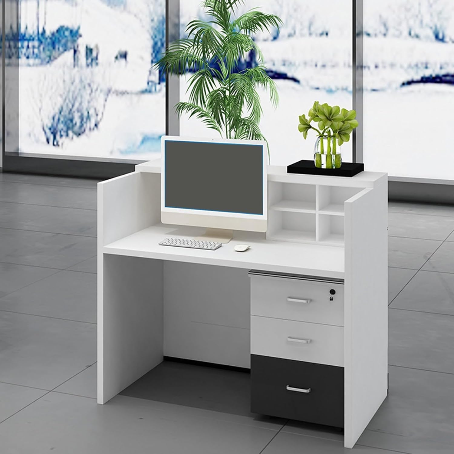 1.4M Modern Secretarial Reception Office Desk – Climax Furniture